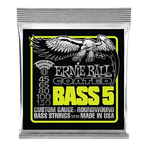 Bass Guitar Strings Electric Ernie Ball 3836 5 String Coated