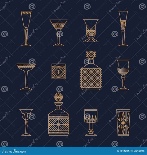 Bar Crystal Glasses Stock Vector Illustration Of Pottery 78142047