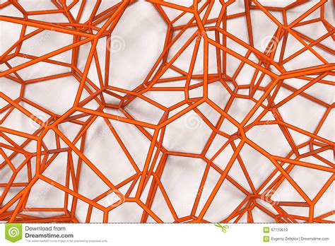 Abstract 3d Voronoi Lattice On White Background Stock Illustration