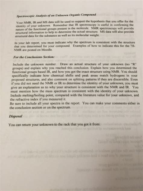 Solved Identification Of An Unknown Compound Needed Draw The