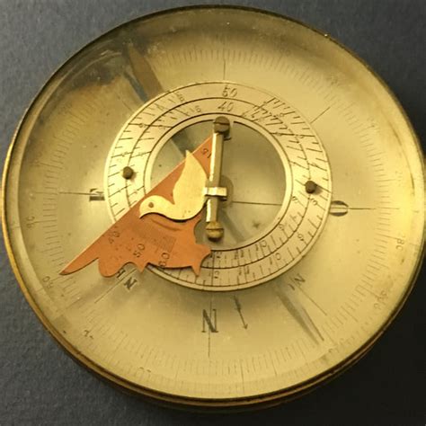 Zero Stock Antique Pocket Sundial Compass Made In France Explorer