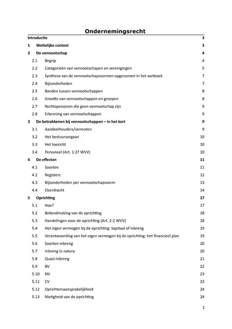 Ondernemingsrecht Samenvatting Jaar 2 2021 Karel De Grote Hogeschool