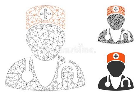 Therapist Vector Mesh Wire Frame Model And Triangle Mosaic Icon Stock Vector Illustration Of