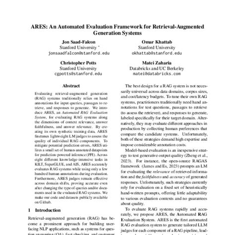 Ares An Automated Evaluation Framework For Retrieval Augmented Generation Systems Acl Anthology