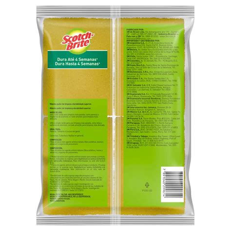 Esponja Limpeza Pesada Scoth Brite Antibac Com 4 Unidades