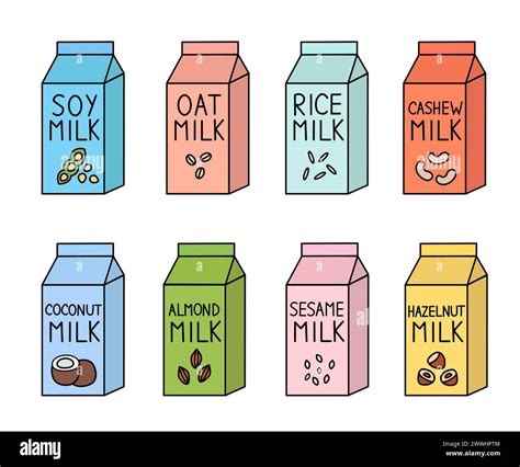Vegan Milk Set Almond Soybean Rice Hazelnut Coconut Cashew