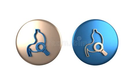 白色背景中突显的带有放大镜图标的彩色人胃 圆形按钮3d渲染图 库存例证 插画 包括有 病症 医院 331325413