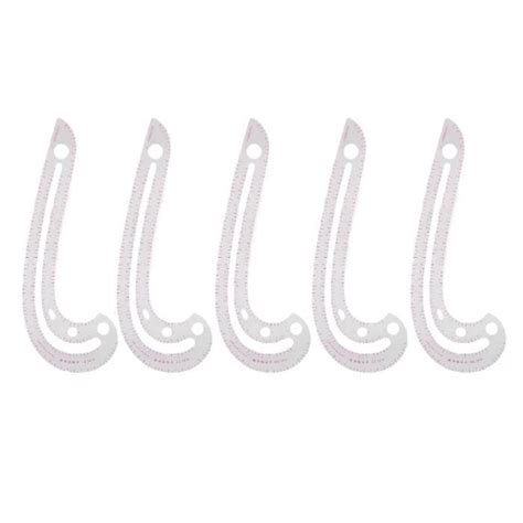 Règle de Courbe Multifonctionnelle ZERONE Transparent 5 Pièces