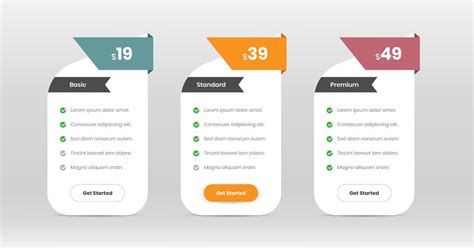 Premium Vector Minimalistic Modern Pricing Comparison Table With Abstract Shapes
