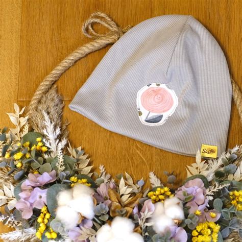 Wende Beanie Aus Ripp Jersey Blumen Stoffwildat