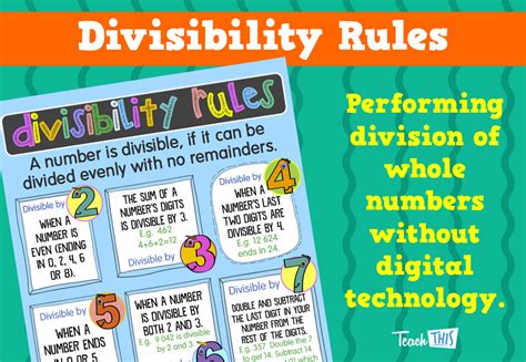 Rules Of Divisibility Poster Printable Classroom Displays Teacher Resources Teacher