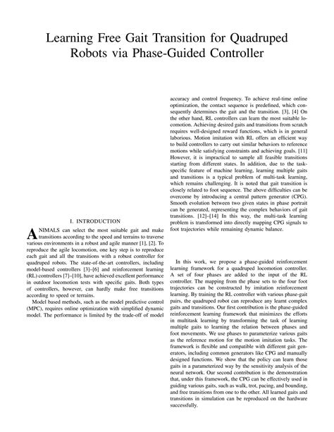 SOLUTION Learning Free Gait Transition For Quadruped Robots Via Phase Guided Controller Studypool