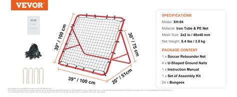 VEVOR Filet de Rebond Football 1x1 m Rebondisseur pour Entraînement Football Portable Angle