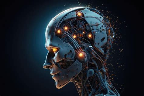 Interacción entre humanos y robots un concepto de aprendizaje automático Foto Premium