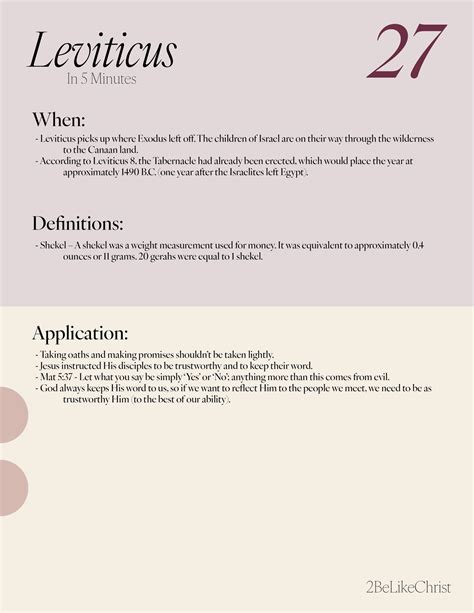 Leviticus 27 Summary A Short Breakdown In 5 Minutes — 2belikechrist