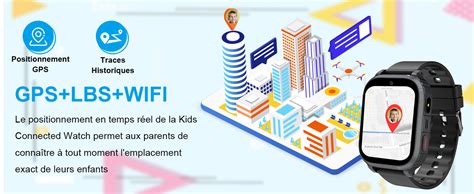 ELEJAFE Montre Connectée Enfant GPS 4G avec Appel Vidéo SOS Bleu