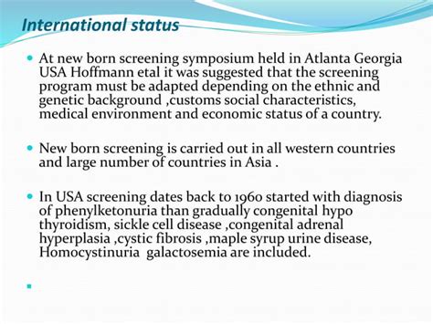 New Born Screening Pptx Endocrine And Metabolic Diseases Diseases