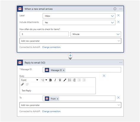 Azure Logic App Gmail Connector Reply To Email V2 Action Is