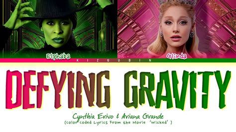 Cynthia Erivo With Ariana Grande Defying Gravity Lyrics Color