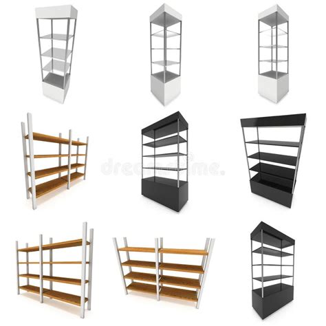 Empty Showcase For Exhibit 3d Render Stock Illustration