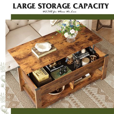 Snapklik WLIVE Modern Lift Top Coffee Table Rustic Coffee Table