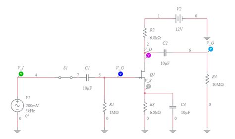 Jfet Common Source Amplifier Usable Multisim Live