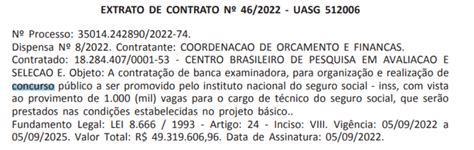 Concurso Inss Extrato De Contrato é Divulgado Ls Ensino