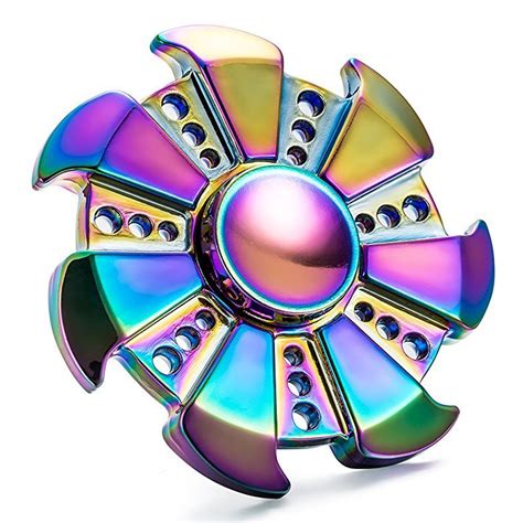 Zinc Alloy Rainbow Fidget Spinner Ninja Star