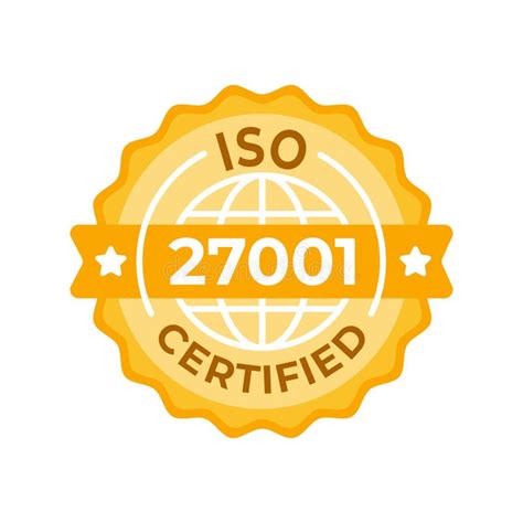 Iso 27001 Certified Seal Illustration An Elegant Gold And White Badge