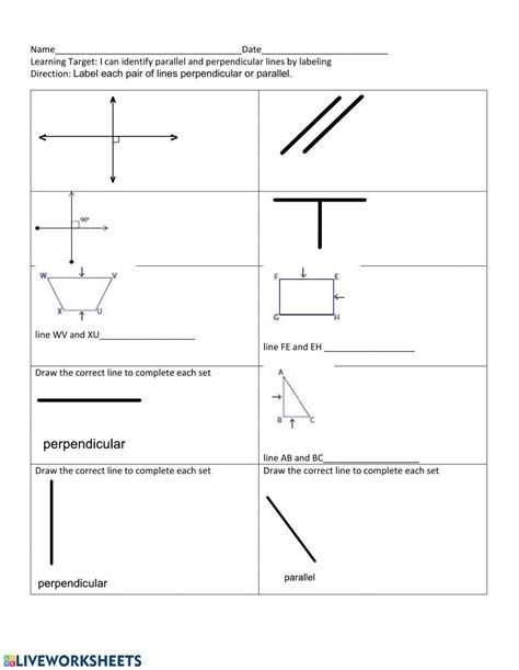 Worksheet On Parallel And Perpendicular Lines