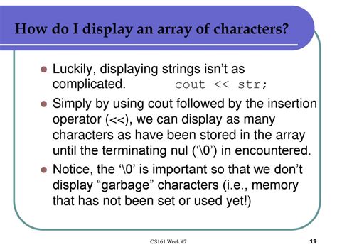Today In CS161 Week 7 Arrays Learning About Arrays Examples Graphical