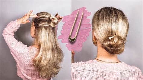 С такой шпилькой крабик не нужен Быстрые и практичные прически на каждый день Easy Hairstyles
