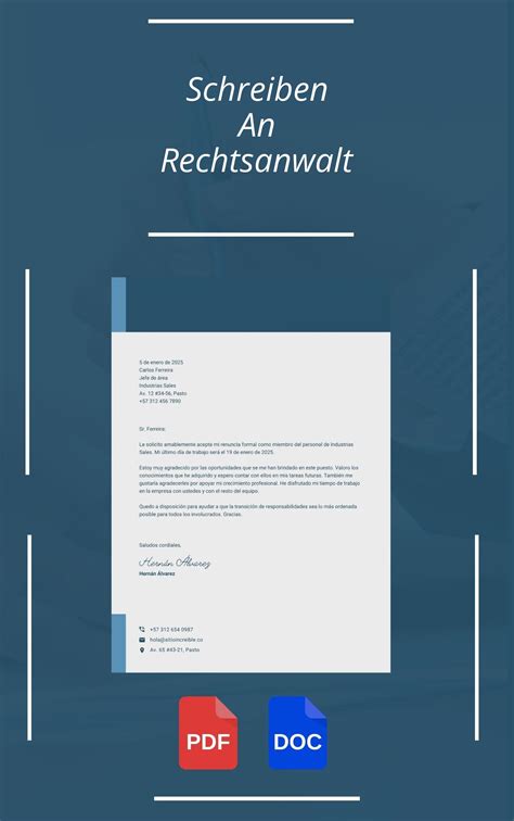 Schreiben An Rechtsanwalt Muster