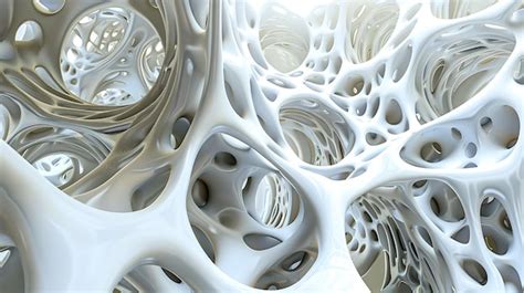 3d Rendering Of A Complex Organic Structure The Structure Resembles A Crosssection Of A Bone Or
