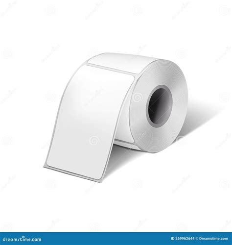 Rectangular Label Sticker Roll Vector Mock Up Blank Adhesive Labels On