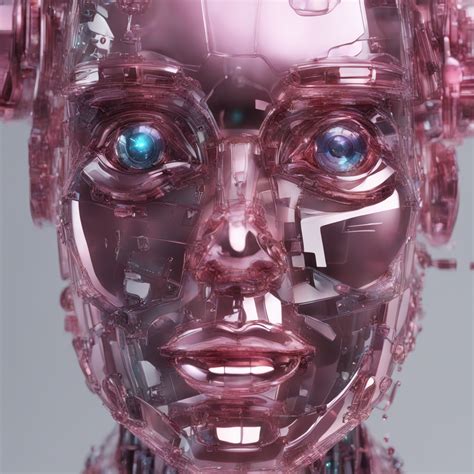 Krea Ai Deconstructed Glass Robot Face Pinkshift Render