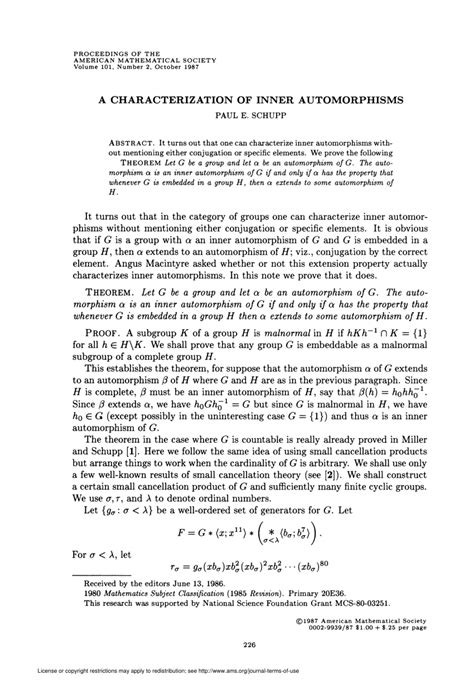 Pdf A Characterization Of Inner Automorphisms