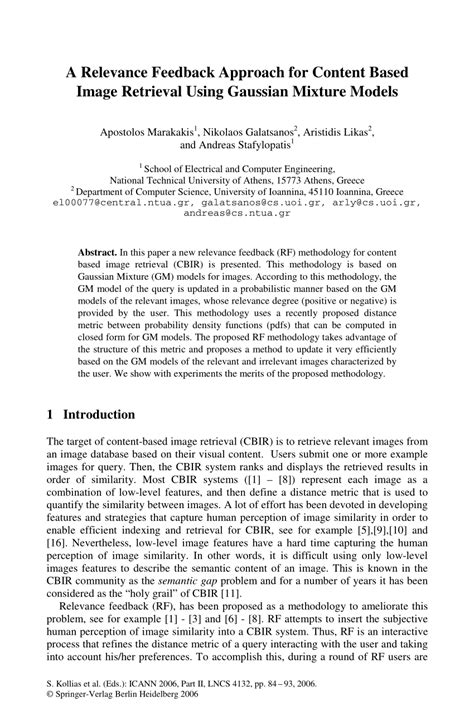 Pdf A Relevance Feedback Approach For Content Based Image Retrieval Using Gaussian Mixture Models