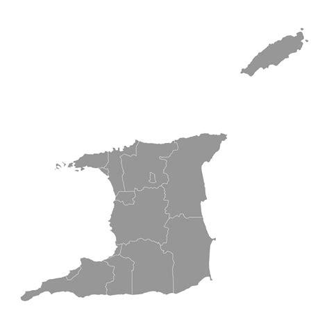 Trinidad And Tobago Map With Administrative Divisions Vector