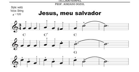 Adriano Dozol Dicas Partituras Grátis e Vídeos Teclado Piano Jesus meu salvador