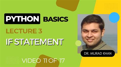 Python Basics Lecture If Statement YouTube