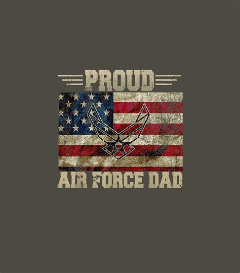 Mens Proud Air Force Dad Military Veteran Pride Us Flag Digital Art By