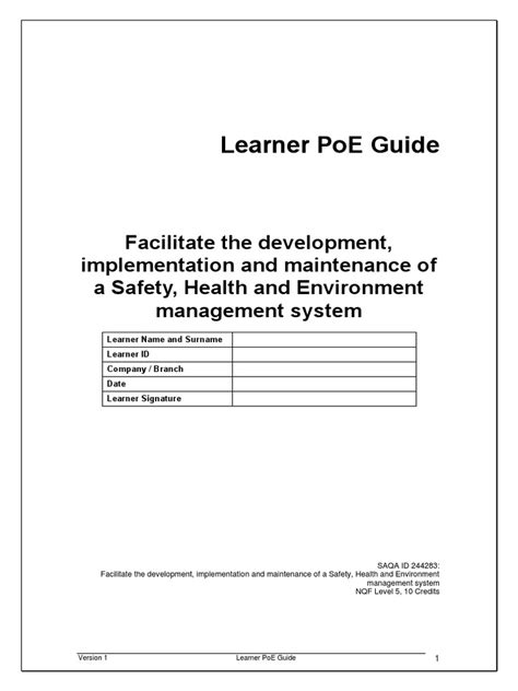 Learner Poe Guide Pdf
