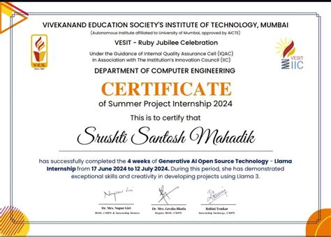 srushti mahadik on linkedin happy to share the successful completion