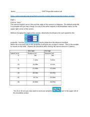 Projectile Motion PHET Docx Name PHET Projectile Motion Course Hero
