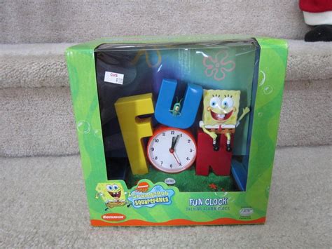 Spongebob Squarepants Fun Clock Talking Alarm Clock 2002 Tek Time New In Box 1820883711