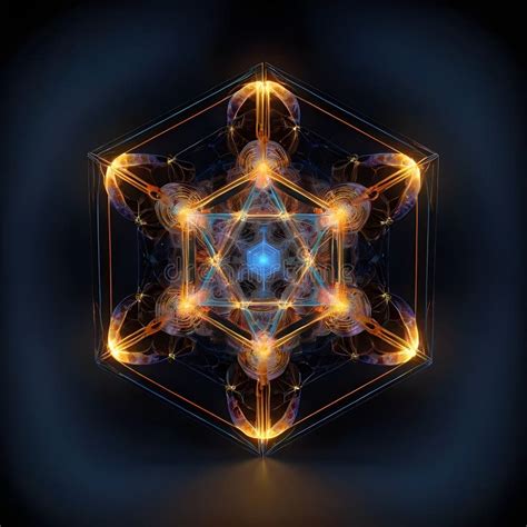 Image Of Geometric Metatron Cube Pattern Artwork Stock Illustration