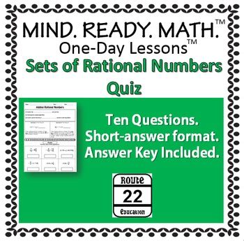 Sets Of Rational Numbers Quiz By Route Educational Resources TPT