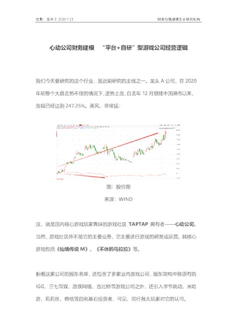 游戏：心动公司财务建模 “平台自研”型游戏公司经营逻辑
