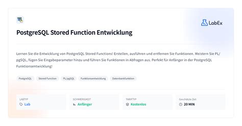 postgresql stored function entwicklung labex